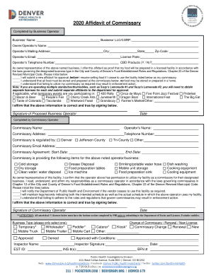 Fillable Online Affidavit of Commissary. Affidavit of Commissary Fax ...