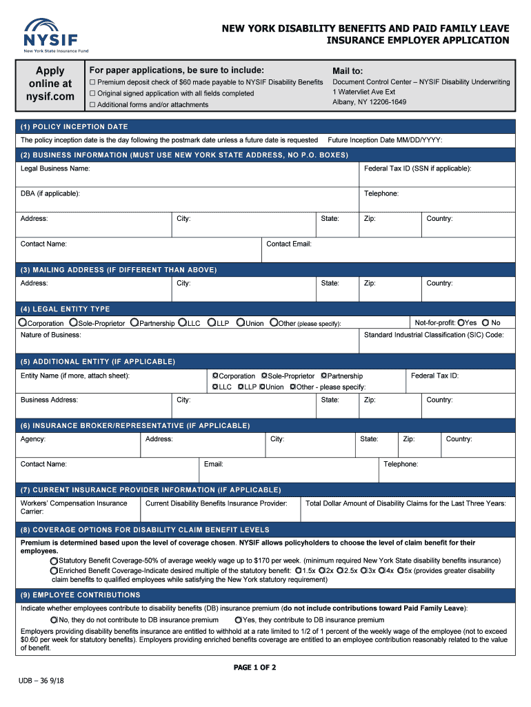 Fillable Online NYSIF Disability and Paid Family Leave Benefits ...