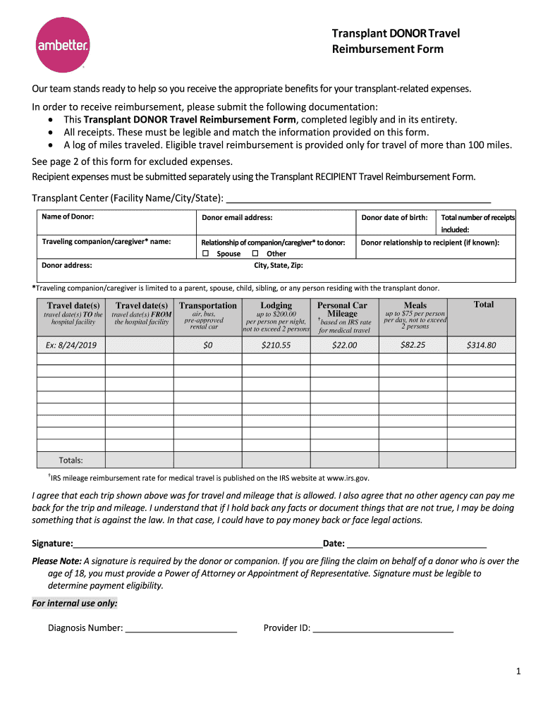 Fillable Online 2019 donor application worksheet - Living Donor ...