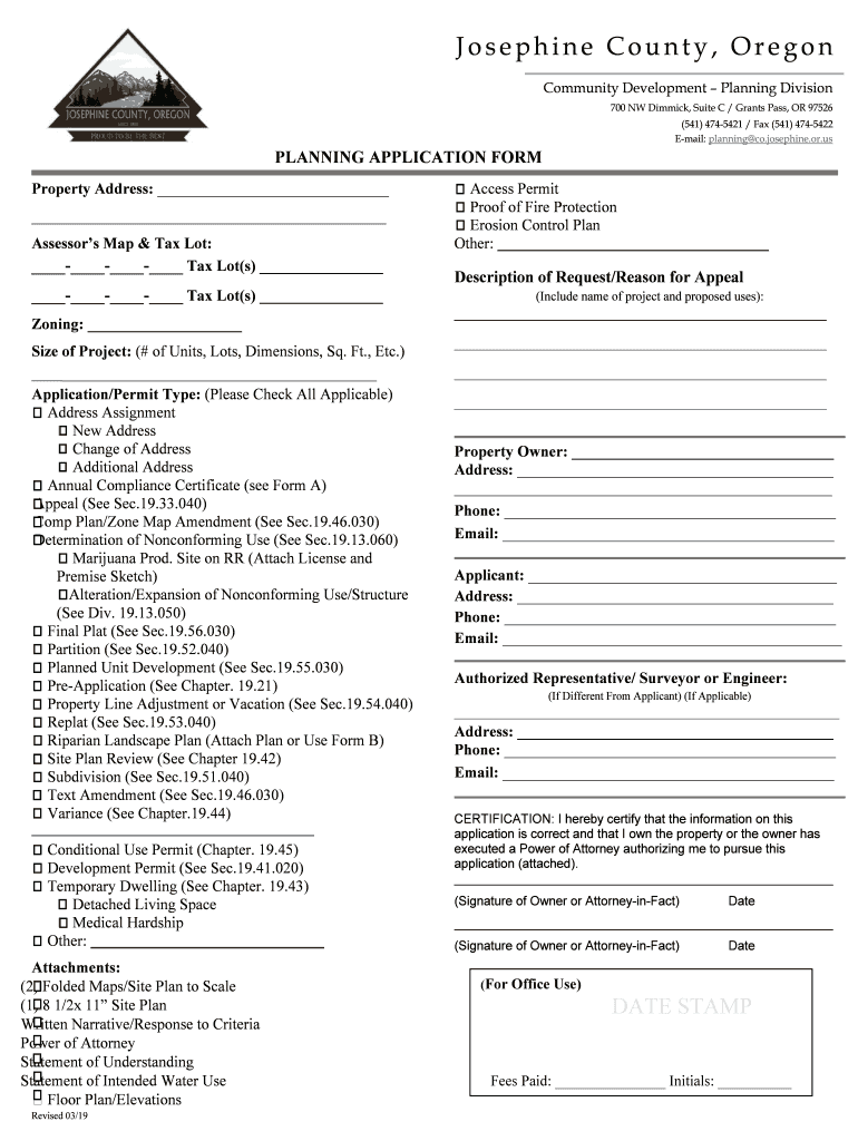 Fillable Online Josephine County Online-Application Forms Fax Email ...