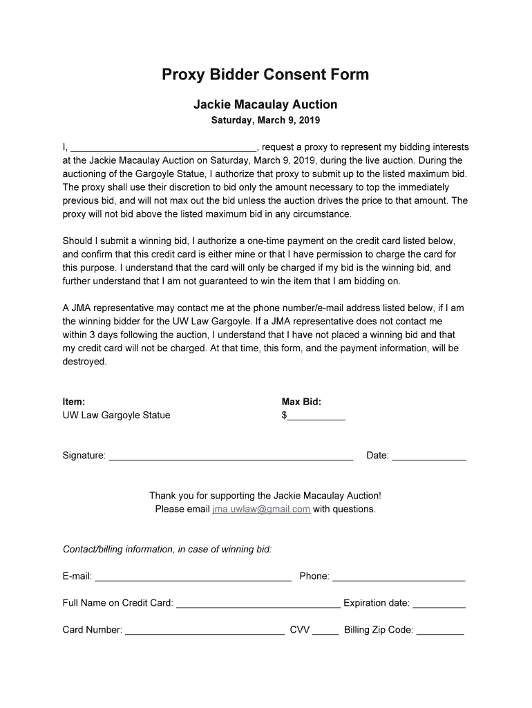 Fillable Online hosted law wisc Proxy Bidder Consent Form - hosted.law ...