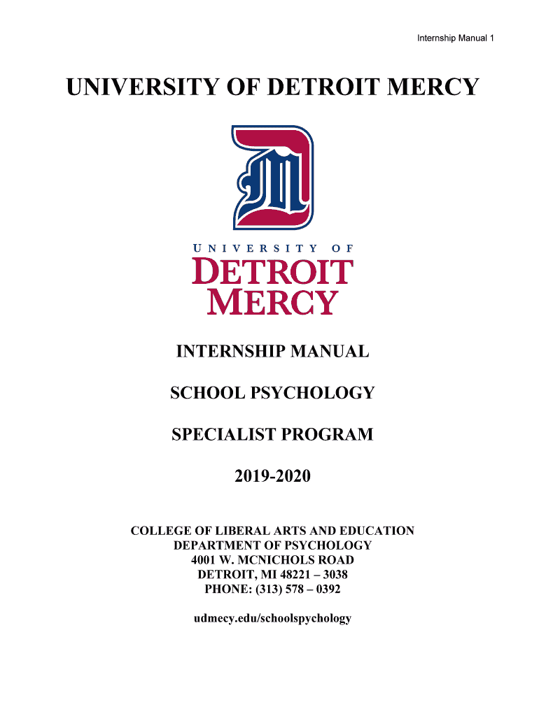 Fillable Online university of detroit mercy school psychology Fax Email ...