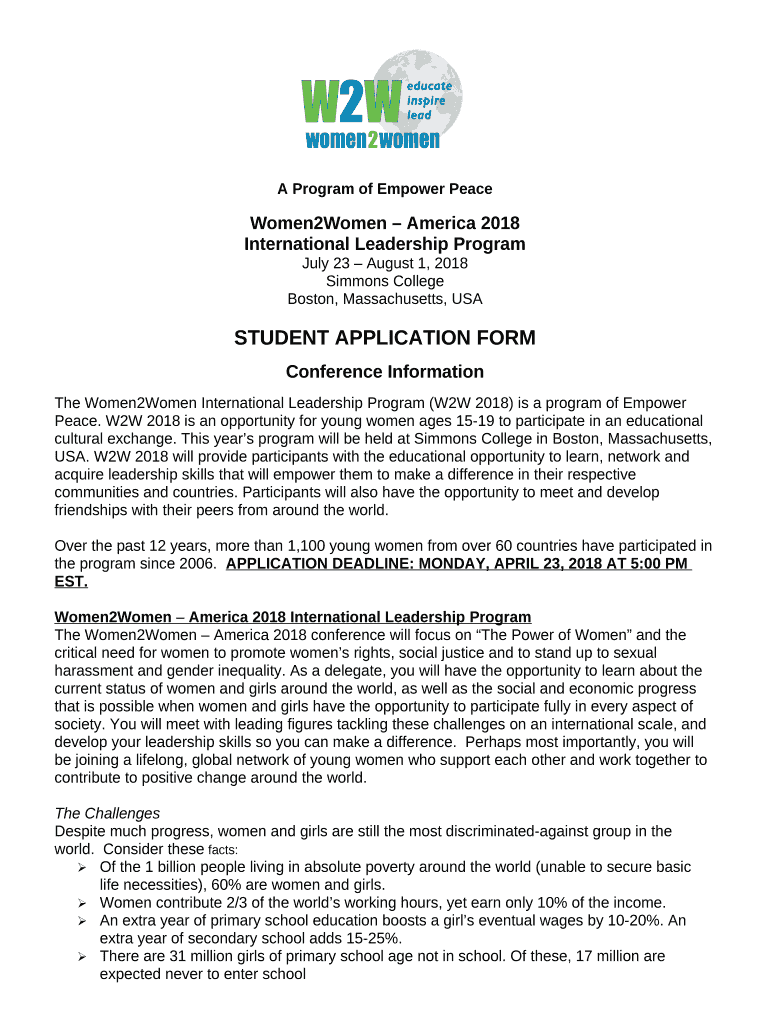 The Women2Women International Leadership Program (W2W 2018) is a ...