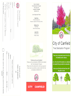 Fillable Online Tree Dedication Program Fax Email Print - pdfFiller
