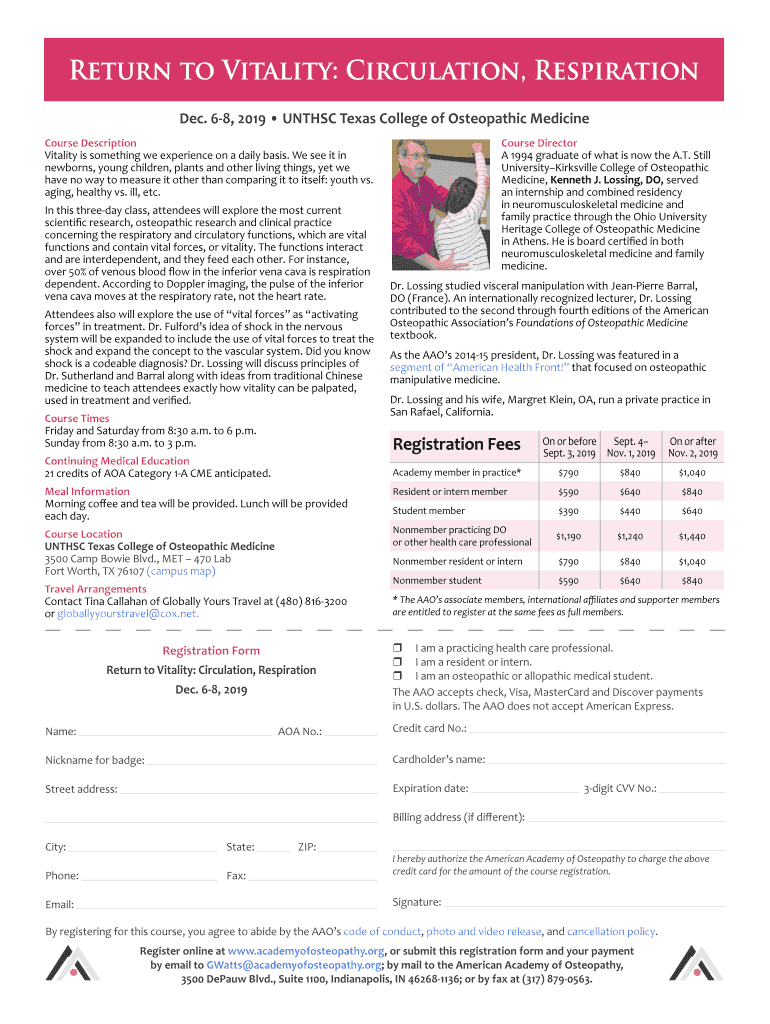 Fillable Online Return to Vitality: Circulation, Respiration - American ...