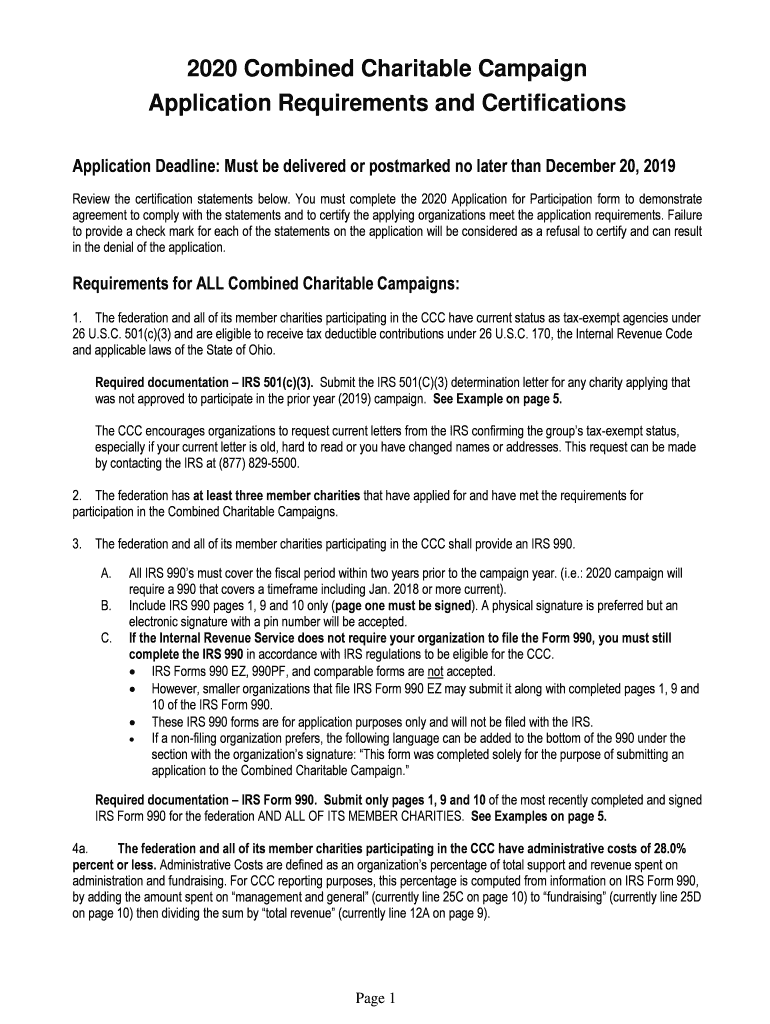 Fillable Online Applications for Charities - CFC Charity - OPM Fax ...