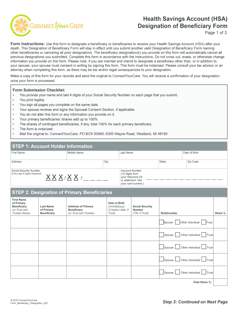 Fillable Online Health Savings Account (HSA) Forms - Optum Bank Fax ...