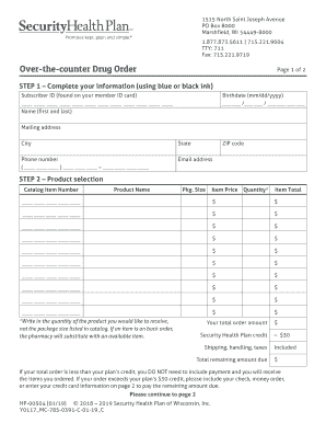 Fillable Online Over-the-Counter Drug Order Form Fax Email Print ...