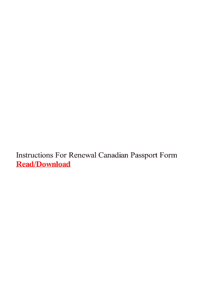 Fillable Online Adult Simplified Renewal Passport Application form ...