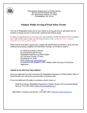 Fillable Online Outdoor Public Serving of Food Safety Permit ...