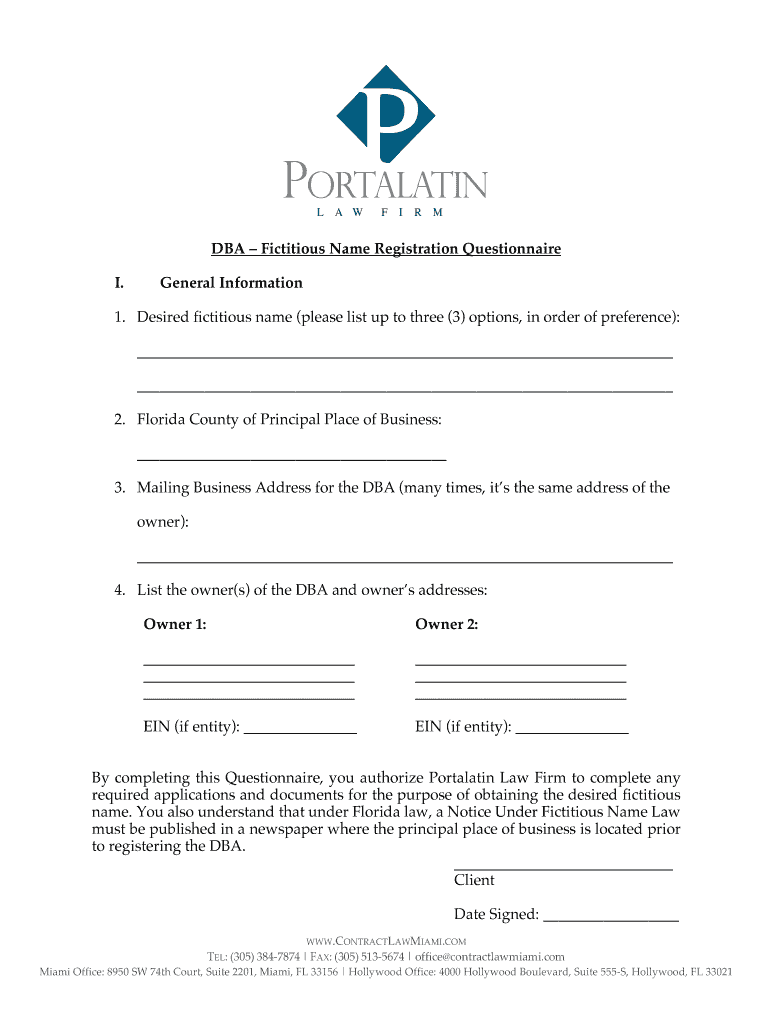 Fillable Online registration of fictitious name - Division of ...