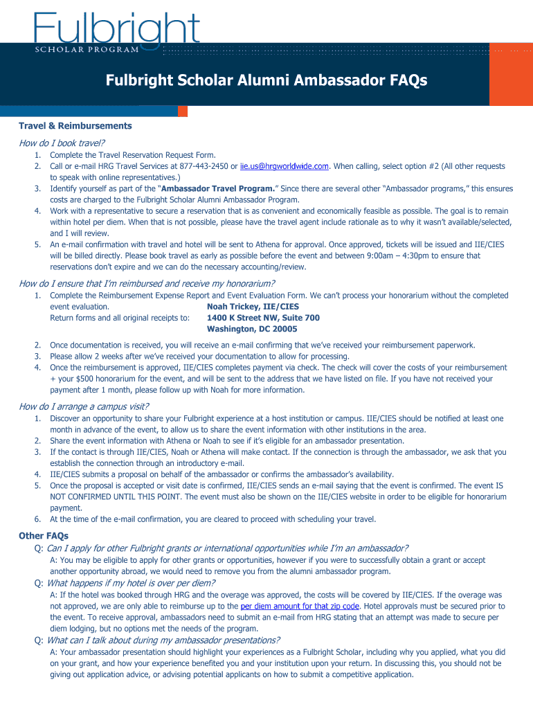 Fillable Online Fulbright Europe and Eurasia Pre-Departure Orientation and ... Fax Email Print ...