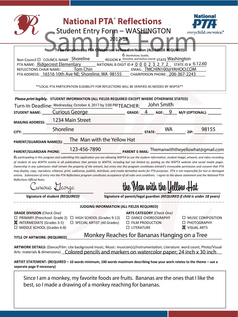 Fillable Online PTA Application RequirementsNorth Shore Community ...