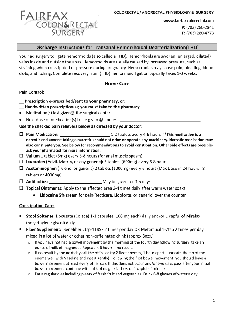 Fillable Online THD Doppler procedure for hemorrhoids: the surgical ...