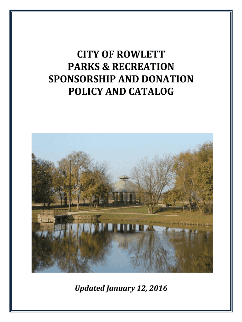 Fillable Online Parks and RecreationRowlett, TX - Official Website ...