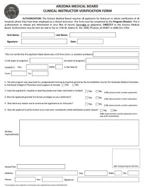Fillable Online AZ Medical Board - Forms - Arizona Medical Board Fax ...
