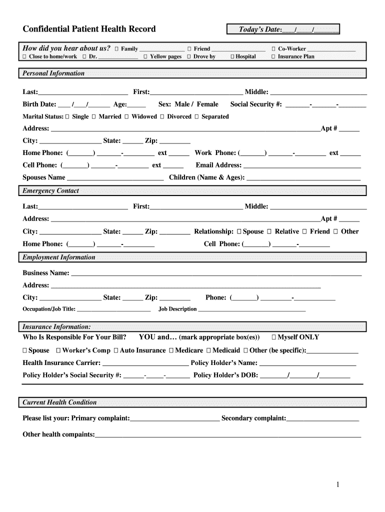 Fillable Online Chief Complaint HPI (History of Present Illness ...