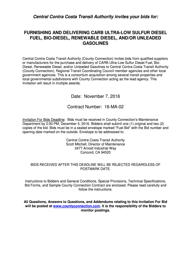 Fillable Online Central Contra Costa Transit Authority invites your ...