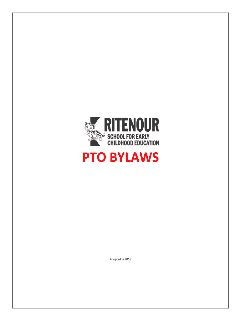 Fillable Online PTO Bylaws. Ritenour School for Early childhood ...