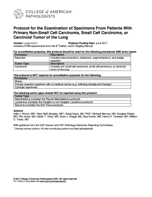 Fillable Online CAP Cancer Protocol Lung Fax Email Print - pdfFiller