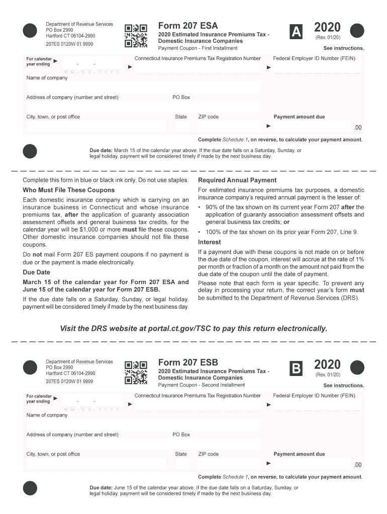 Fillable Online 2020 Estimated Insurance Premiums Tax Domestic ...