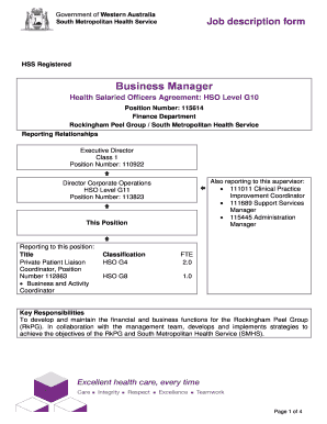 Fillable Online SMHS JDF Template - Senior Occupational Therapist P2 ...