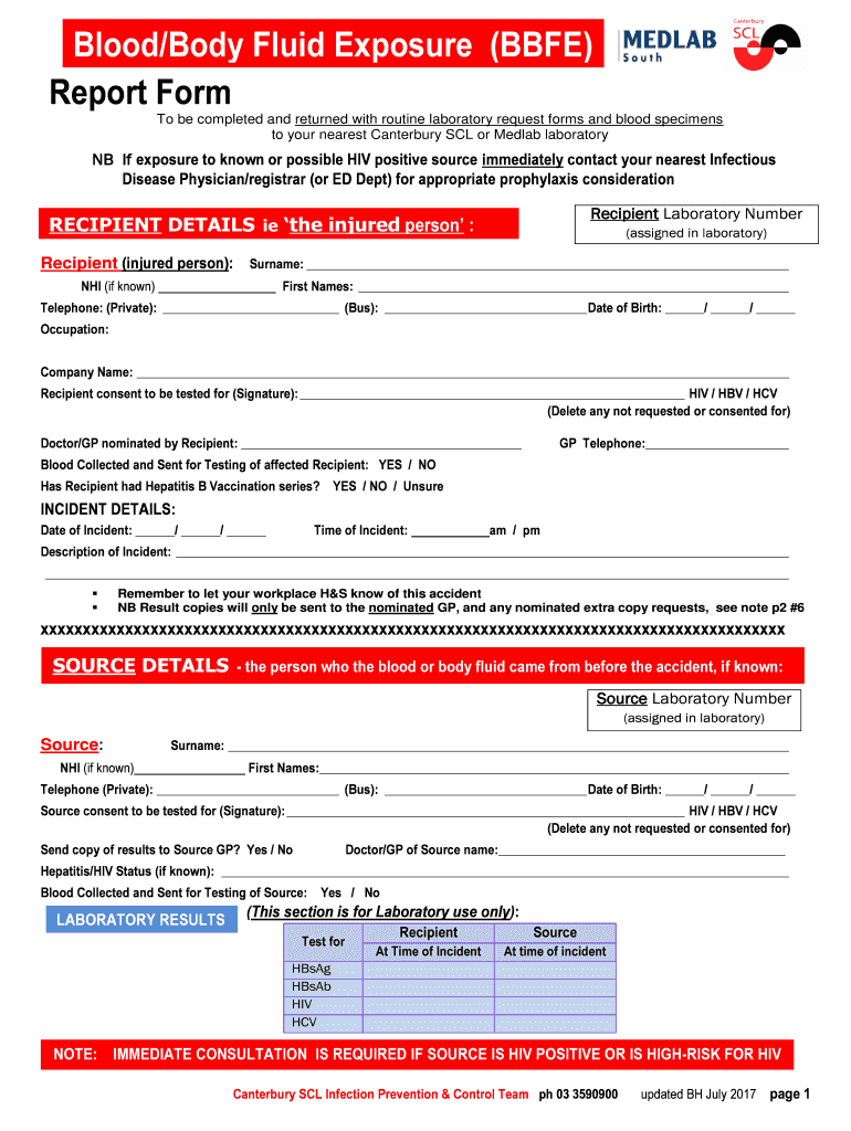 Fillable Online blood/body fluid exposure (bbfe) report form Fax Email ...