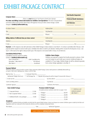 Fillable Online EXHIBIT PACKAGE CONTRACT Fax Email Print - pdfFiller