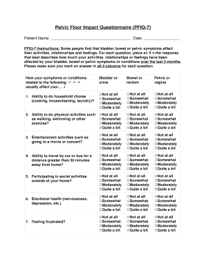 Fillable Online Pelvic Floor Impact Questionnaire (PFIQ-7) - Palmer ...