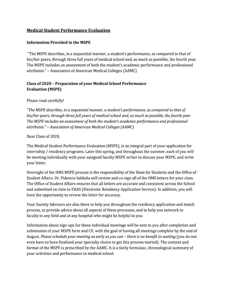 Fillable Online Medical Student Performance Evaluation - Harvard ...