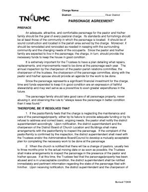 Parsonage Agreement - Fill Online, Printable, Fillable, Blank | pdfFiller
