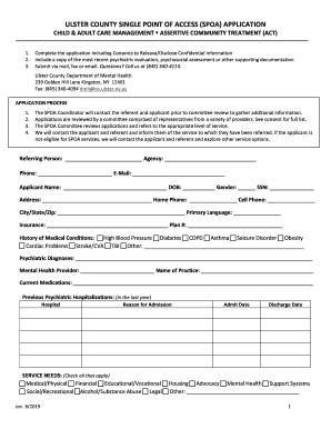 Fillable Online Child and Adult Care Management SPOA Application Fax ...