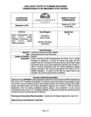 Fillable Online LAKE COUNTY PLANNING AND ZONING DIVISION FUTURE LAND ...