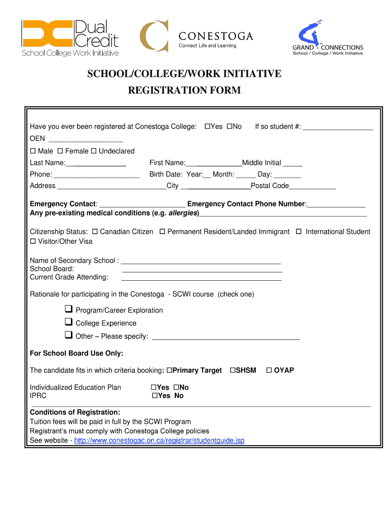 Fillable Online Credit Transfer Request Form - Conestoga Fax Email Print - pdfFiller