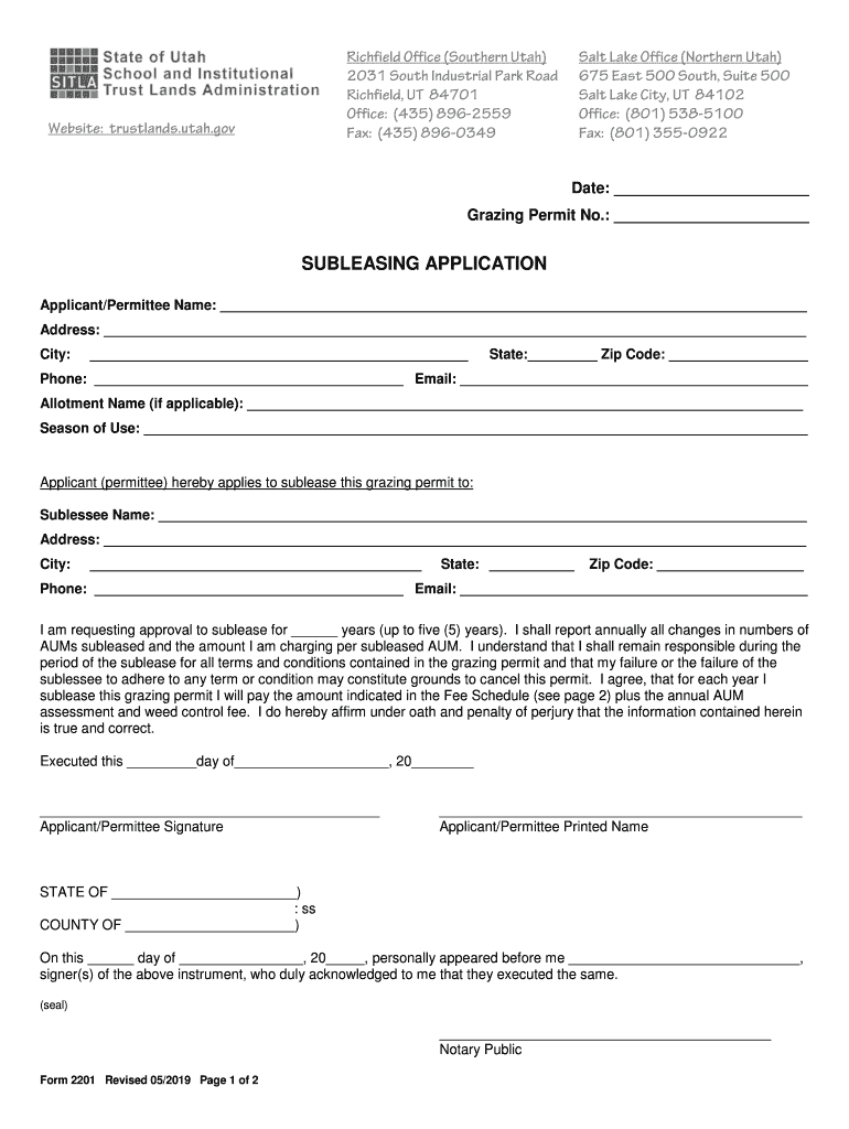 Fillable Online trustlands utah New Location, Numbers for SITLA Richfield Office - Utah.gov Fax ...