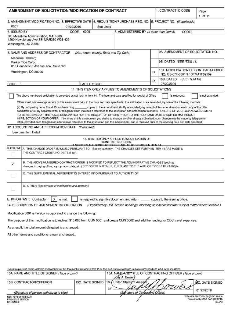 Fillable Online voa marad dot GS-07F-0801N / DTMA1F09109 Fax Email ...