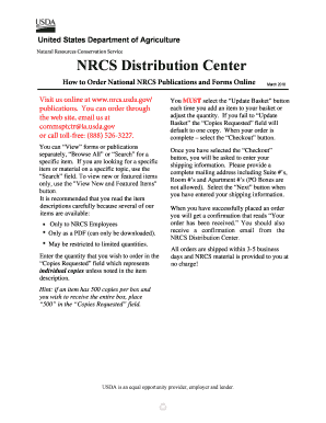 Fillable Online How to Order National NRCS Publications and Forms ...