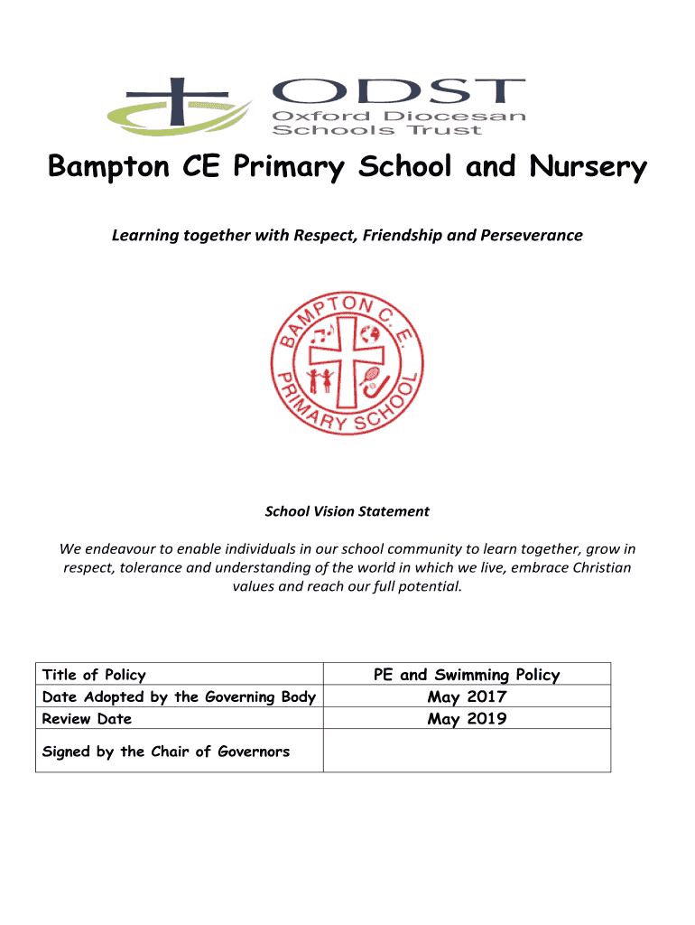 Fillable Online BAMPTON PRIMARY SCHOOL Fax Email Print - pdfFiller