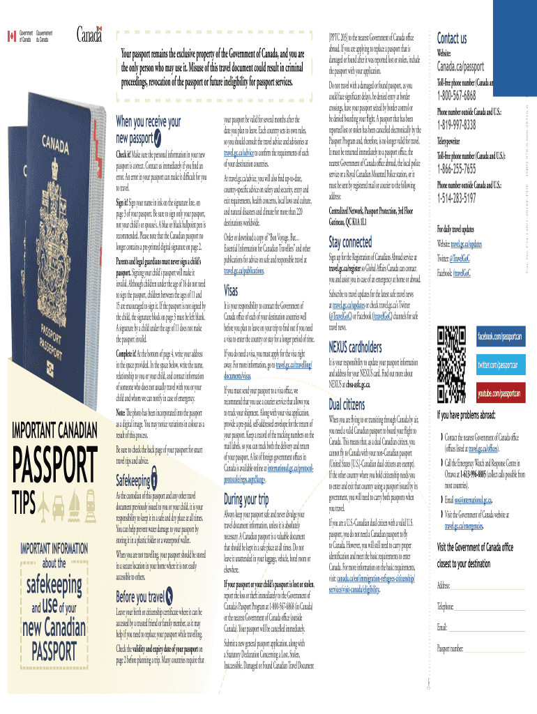 Fillable Online Child General Passport Application - Canada.ca Fax ...