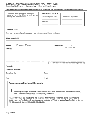 Fillable Online MRCS clinical app. form Fax Email Print - pdfFiller