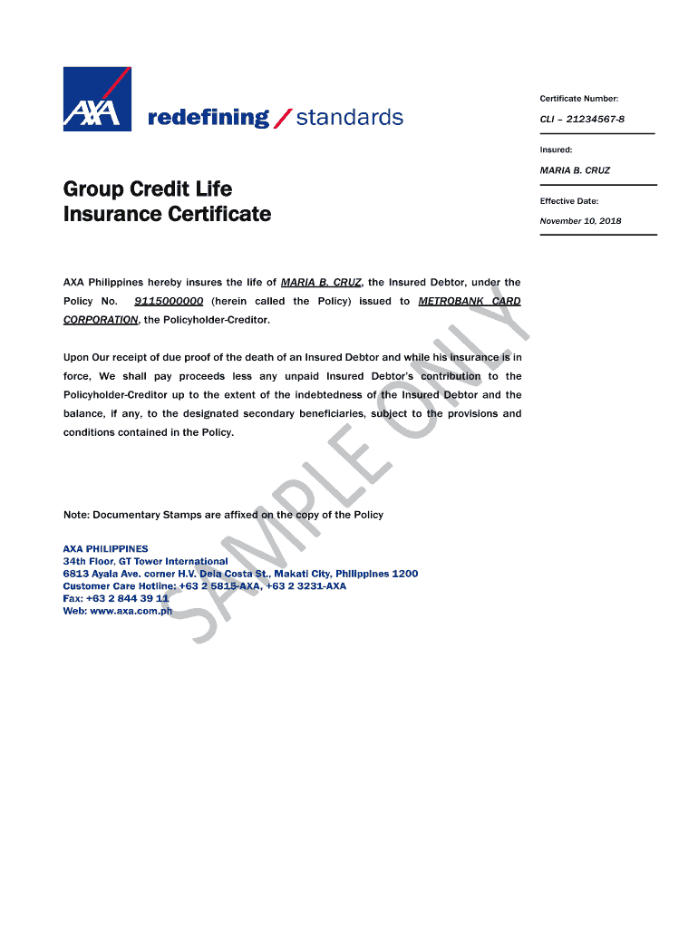 Fillable Online AXA Philippines Amended Articles of Incorporation Fax ...