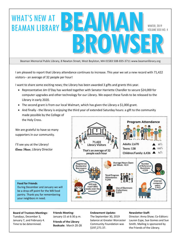 Fillable Online what's new at beaman library - Beaman Memorial Library ...