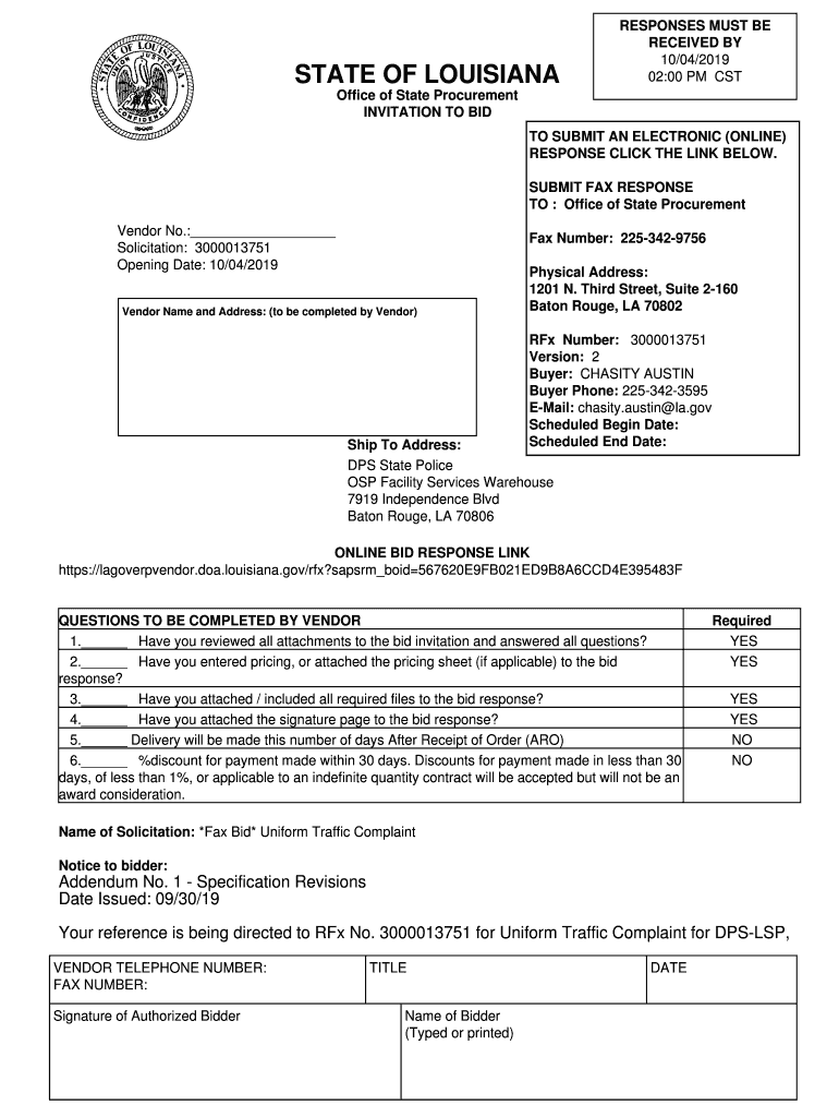 Fillable Online Solicitation: 3000013751 Fax Email Print - pdfFiller