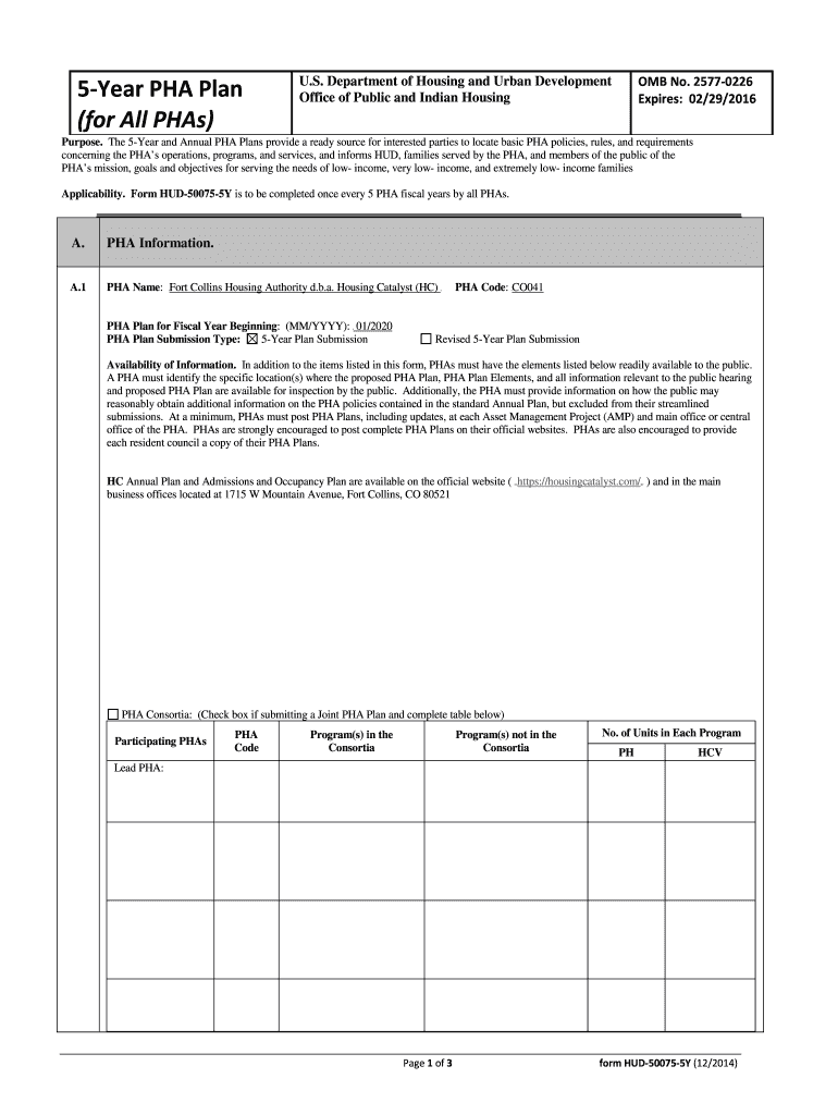 Fillable Online Fillable Online ci buffalo ny 5-Year PHA Plan US ...