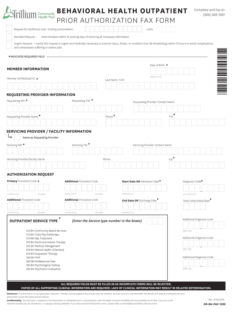 Fillable Online Behavioral Health Prior Authorization Request Form Fax Email Print - pdfFiller