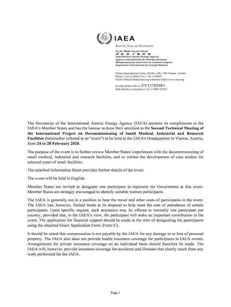 Fillable Online IAEA Offices and Contact InformationIAEA ...