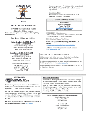 Fillable Online AKC FARM DOG Certified Test 2 FARM DOG CERTIFIED ...