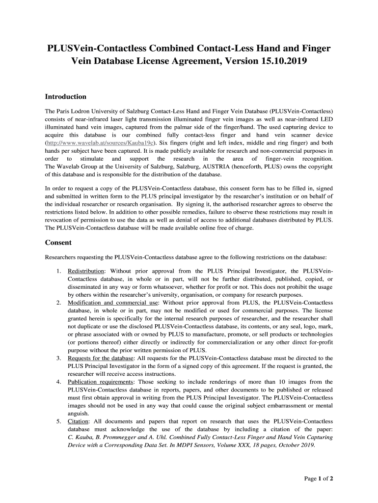 Fillable Online PLUSVein-Contactless Consent Form - WaveLab Fax Email Print - pdfFiller