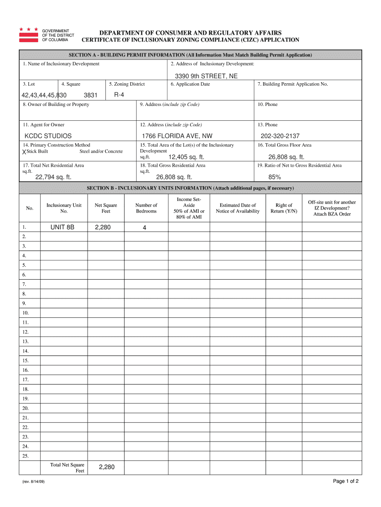 Fillable Online dhs dc Instructions and General Information For ...