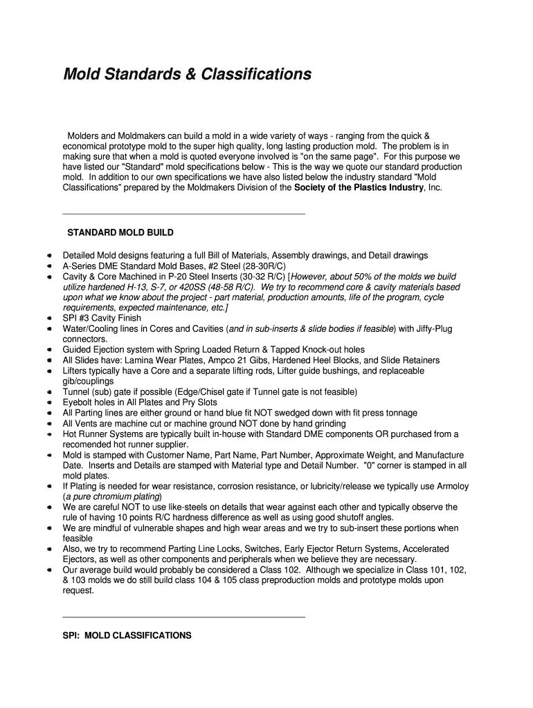 Fillable Online Mold Standards & Classifications Fax Email Print ...